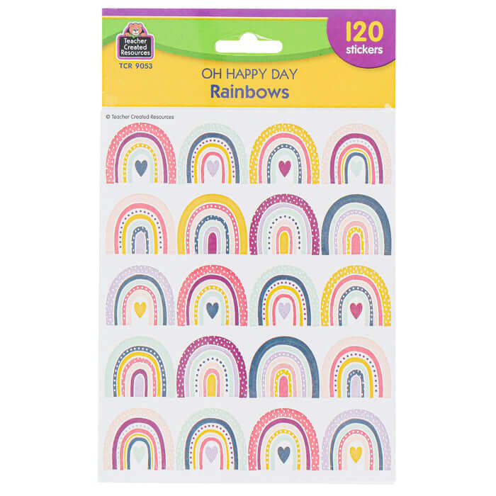 Stickers "Oh Happy Day" Rainbows [pk-120] – Humacao School Supply