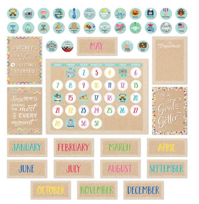 Krafty Pop Calendar Set Bulletin Board [87 pcs] – Humacao School Supply