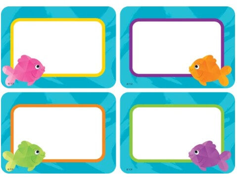 Colorful Fish Name Tags/Labels – Humacao School Supply