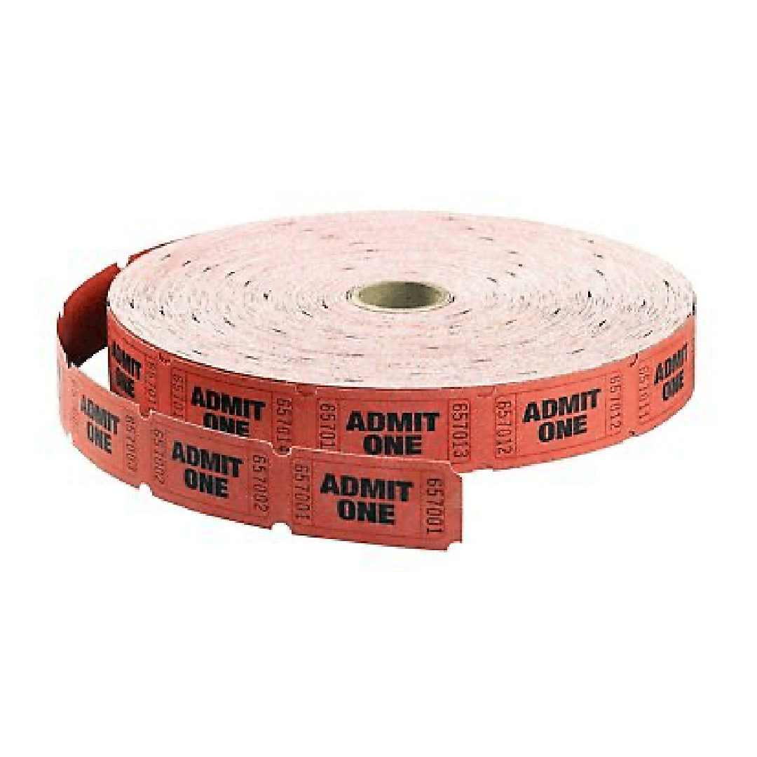 Ticket Roll Single Red [roll-2,000] – Humacao School Supply