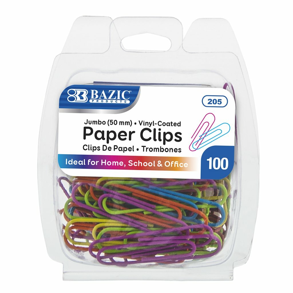 Paper Clips Jumbo, Color[Pk-100] – Humacao School Supply