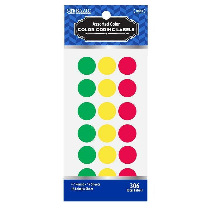 Color Coding Labels Asst. 3/4