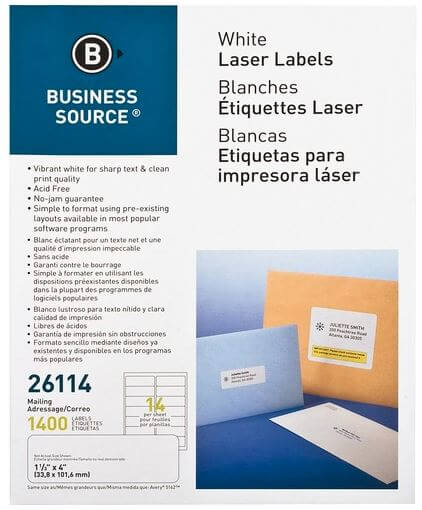 Label Laser/IJ 1-1/3 x 4" Wht [bx-1400] – Humacao School Supply