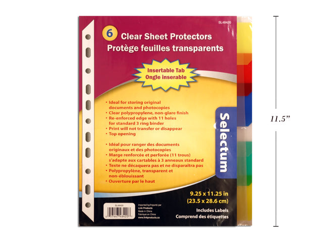 Sheet Protector w/Tabs Colors [pk-6] – Humacao School Supply