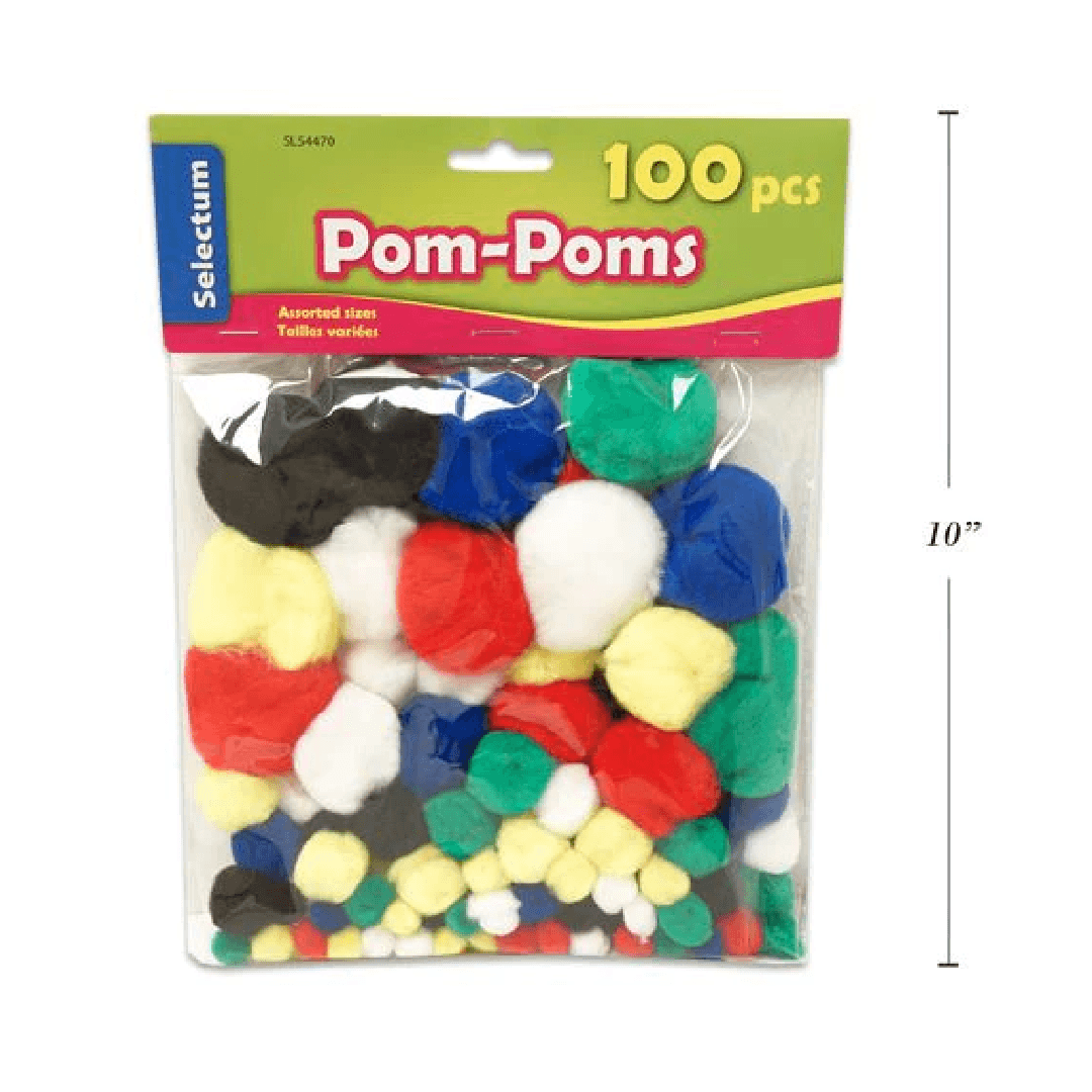 Craft Pom Poms Assorted [pk-100] – Humacao School Supply