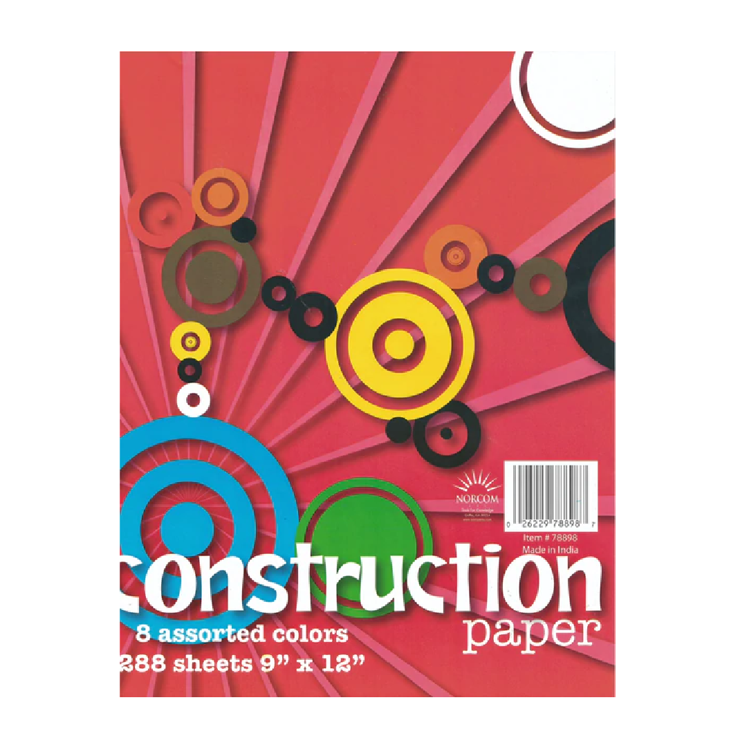 Construction Paper 9"x12" [pk-288] 8 Colors – Humacao School Supply