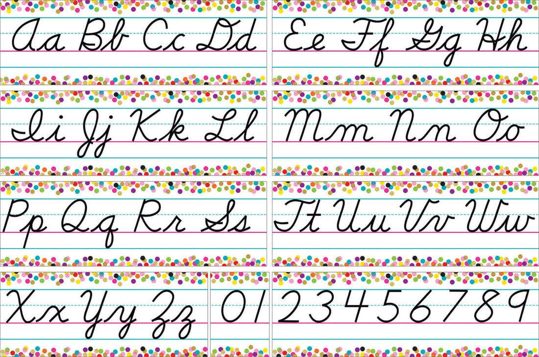 "Confetti" Cursive Writing Bulletin Board Display Set – Humacao School ...