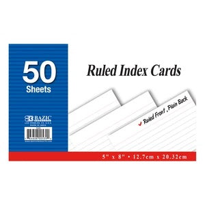 Index Cards 5x8 Ruled [pk-50] – Humacao School Supply